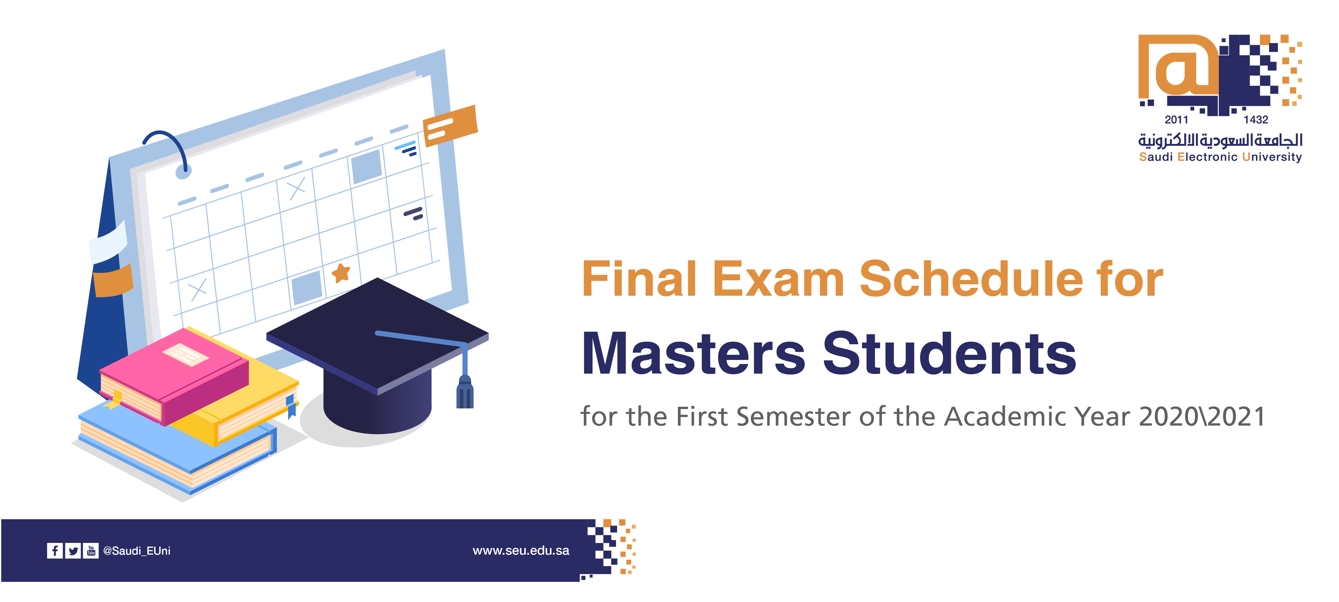 Final Exam Schedule for Masters Students for the first Semester of 1442 AH